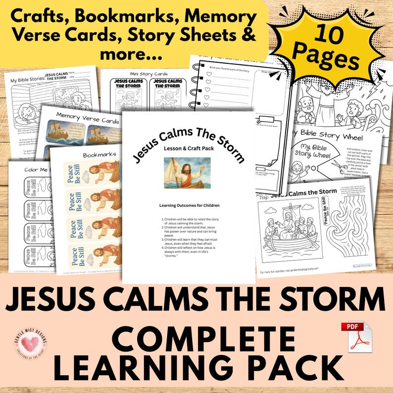 JESUS Calms the STORM Bible Story Complete Learning Pack for Kids ...