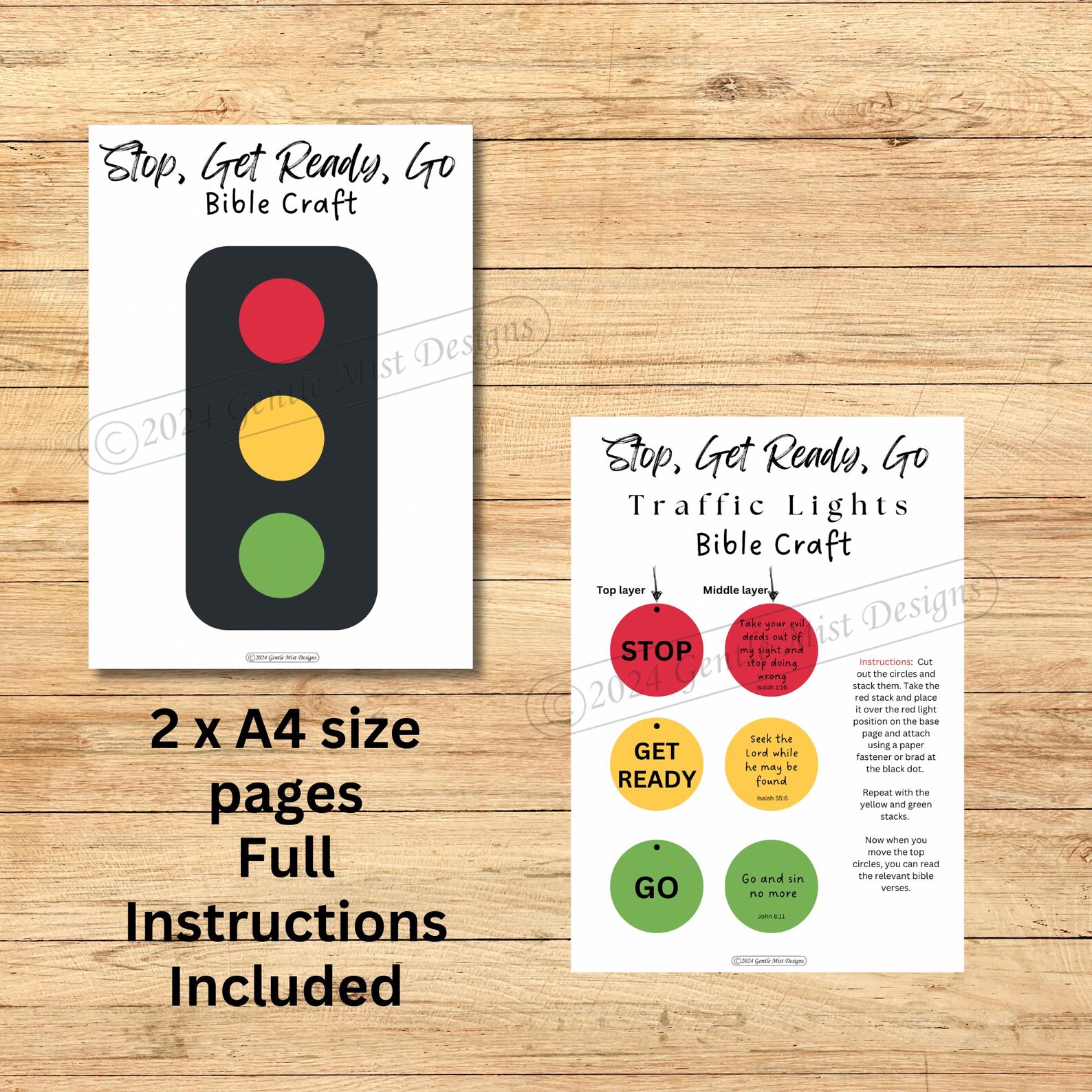 TRAFFIC LIGHTS Craft Activity for Kids. Bible Based Printable Gospel ...