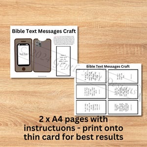 BIBLE TEXT MESSAGES Mobile Phone Daily Verses Craft Activity for Kids ...