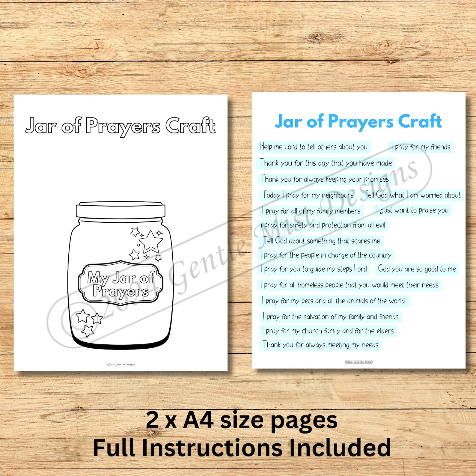 JAR of PRAYERS Bible Craft Activity for Kids. Sunday School/ Church ...