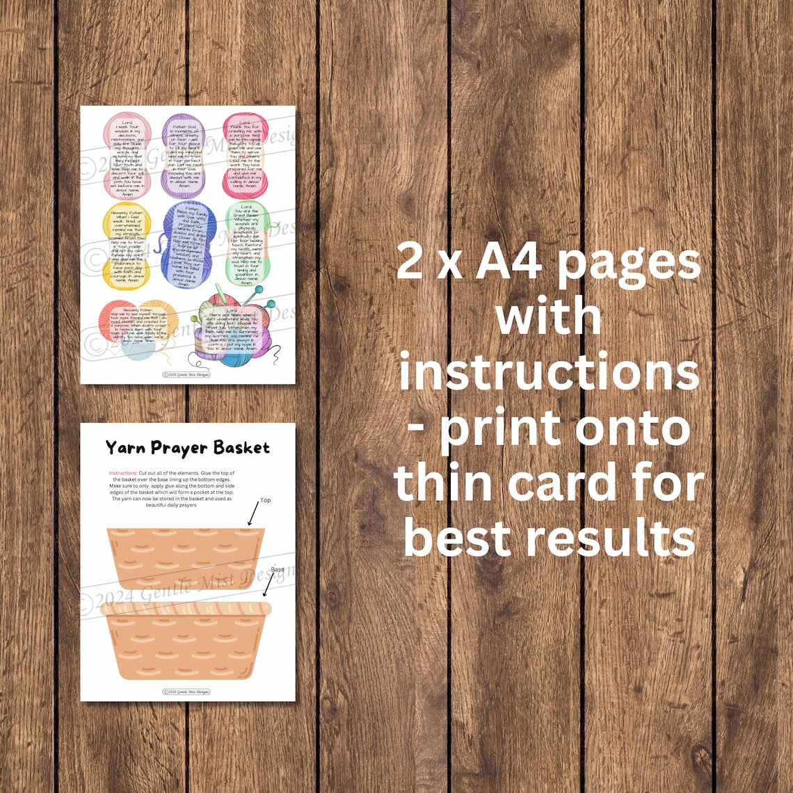 YARN PRAYER BASKET Bible Paper Craft Activity Kit for Adults & Kids ...