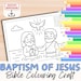 BAPTISM of JESUS Bible Verse Coloring in Sheet Activity for Kids, Youth ...