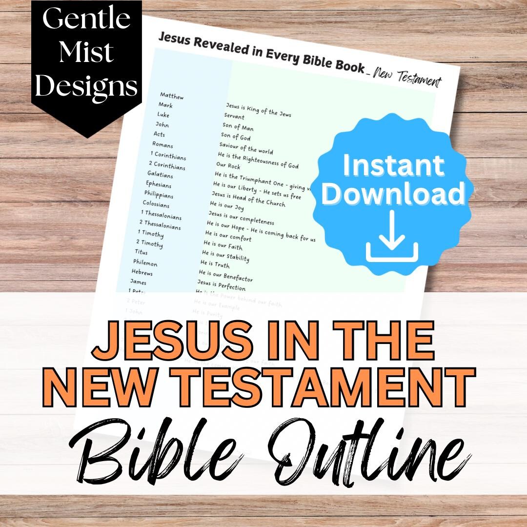 JESUS in Every Book of the NEW TESTAMENT Bible Cheat Sheet, Youth and ...