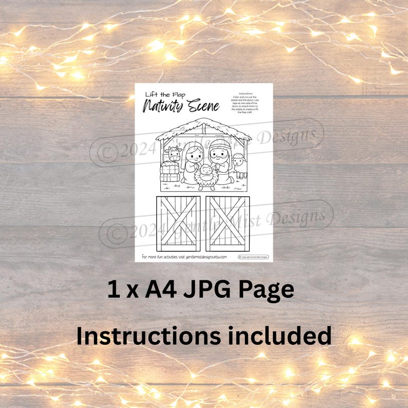 BETHLEHEM STABLE Lift the Flap Christmas Nativity Craft Kit Activity ...