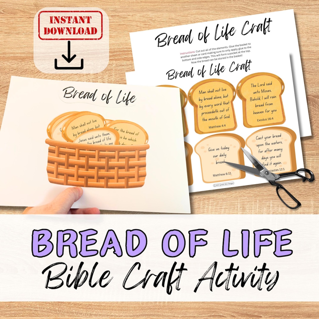 BREAD of LIFE Bible Paper Craft Activity for Kids. Sunday School ...