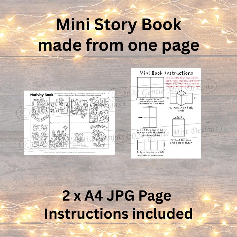NATIVITY MINI BOOK Printable | One Page Christmas Zine Craft Activity ...