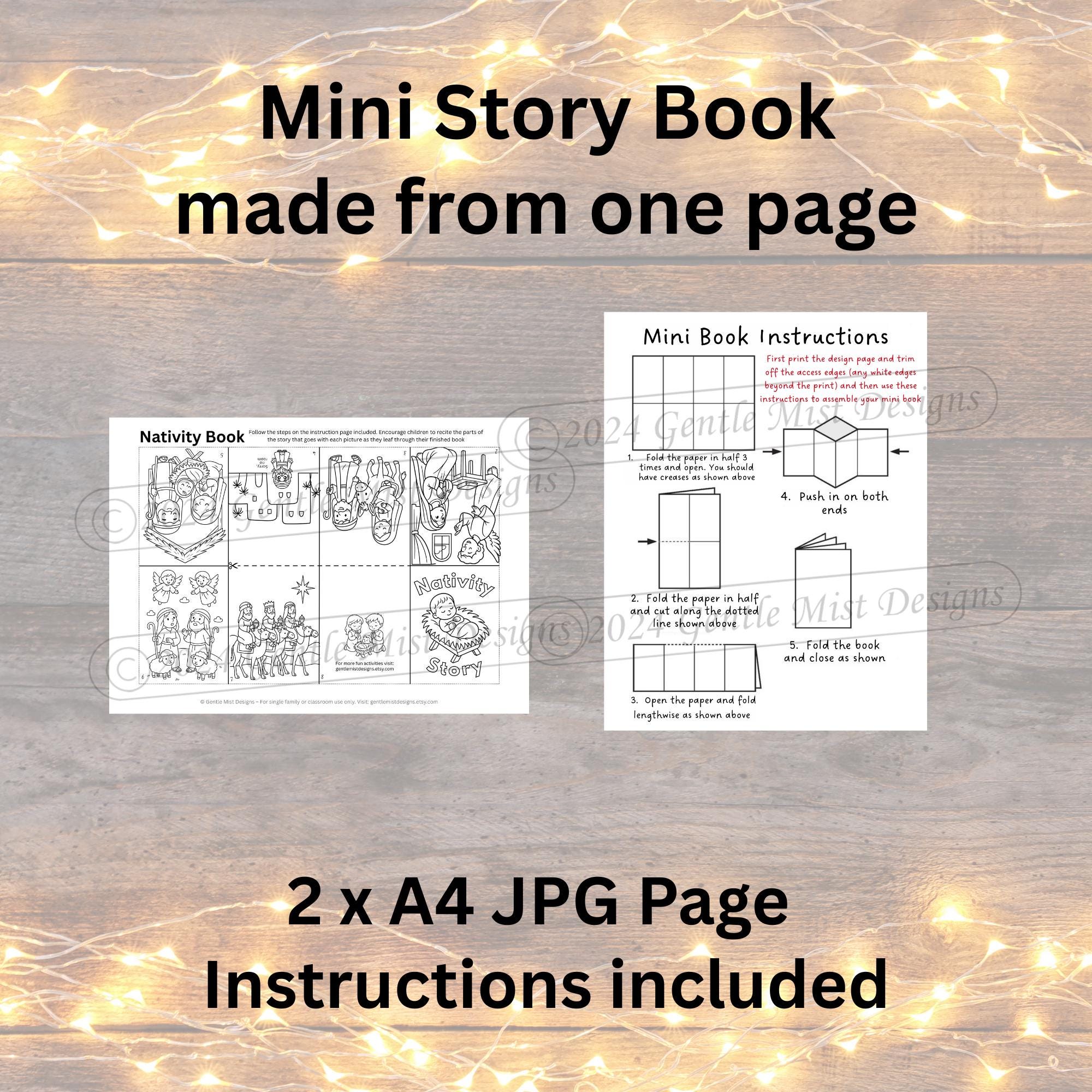 NATIVITY MINI BOOK Printable | One Page Christmas Zine Craft Activity ...