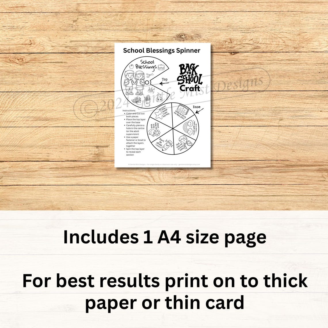 SCHOOL BLESSINGS Bible Spinner Wheel Craft. Sunday School Activity for ...