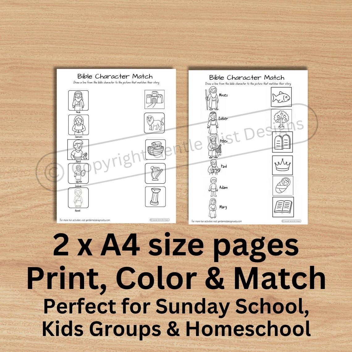 CUTE KIDS BIBLE Character & Story Matching Activity Game for Kids ...