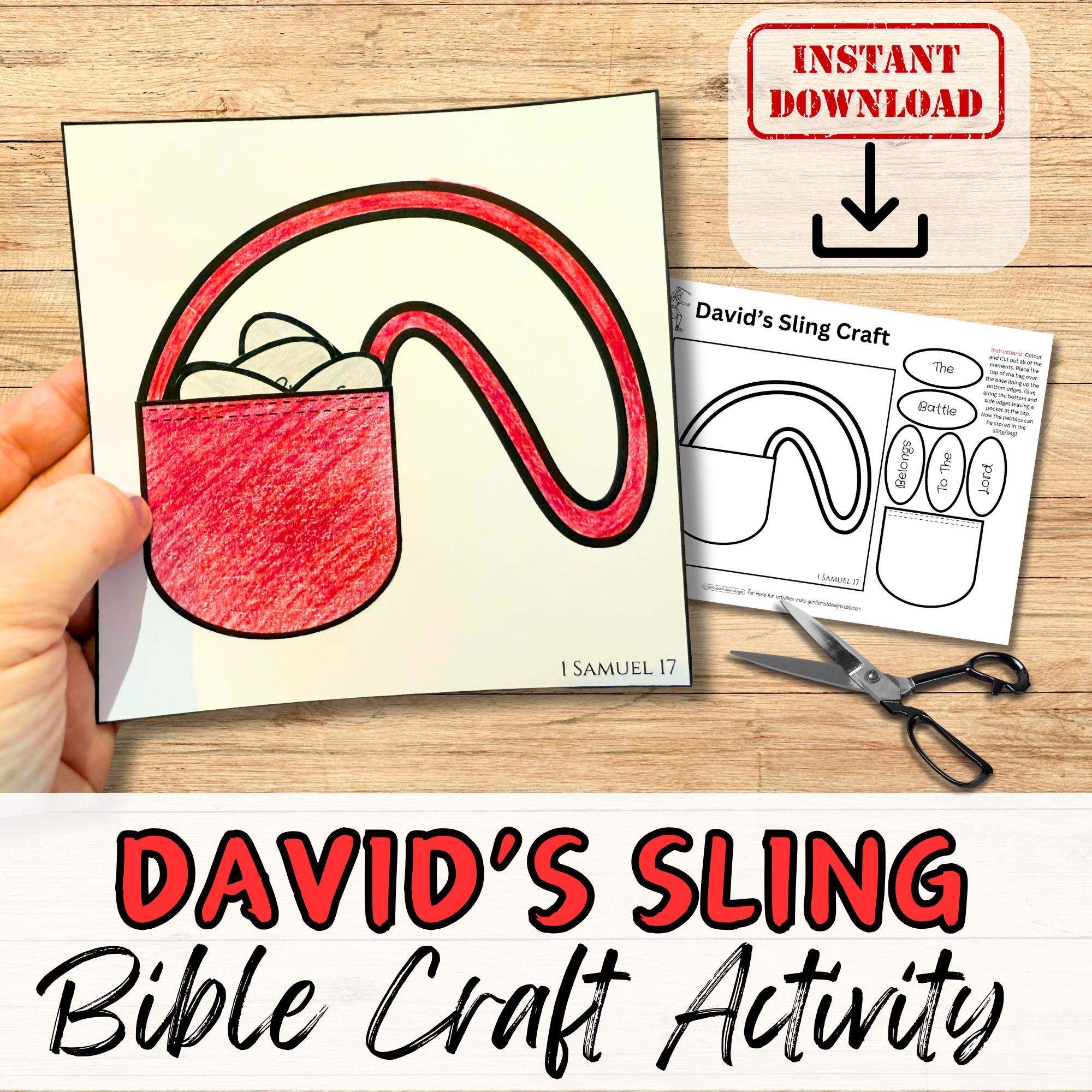 DAVID’S SLING & PEBBLES Craft Activity for Kids. Bible Story Based ...
