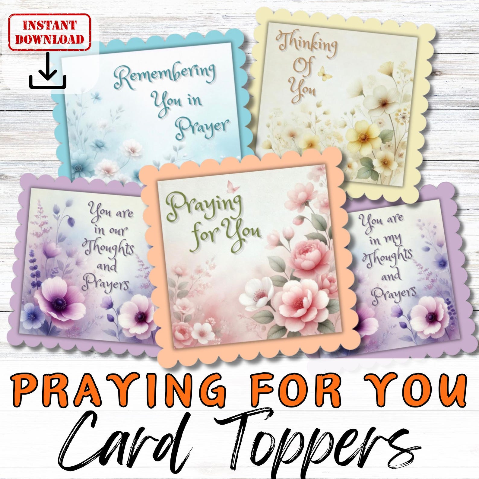 PRAYING FOR YOU Christian Card Toppers & Embellishments Printable ...