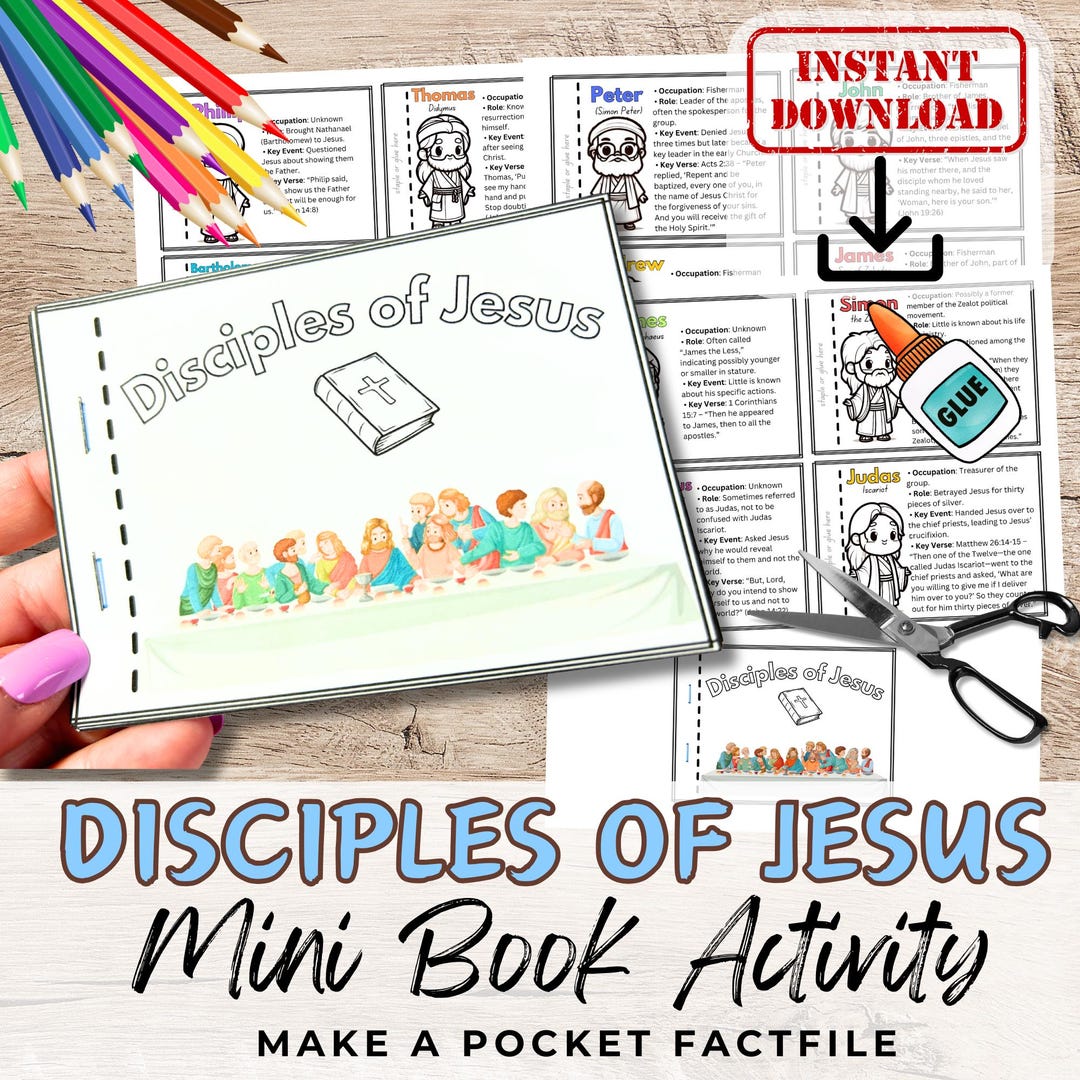 DISCIPLES of JESUS Mini Book Craft Activity for Kids Bible Fact Files ...