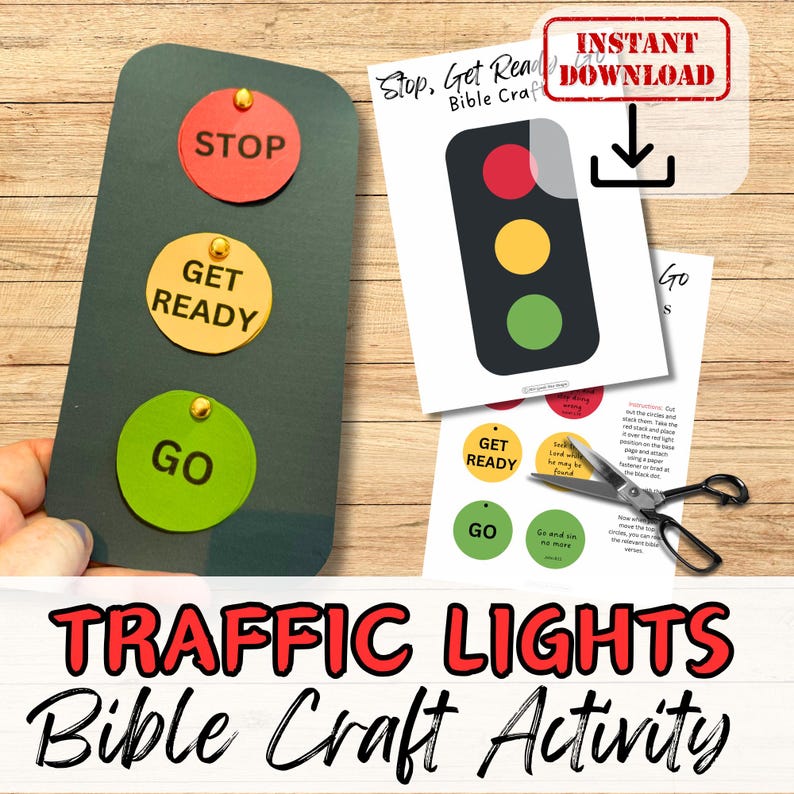 TRAFFIC LIGHTS Craft Activity for Kids. Bible Based Printable Gospel ...