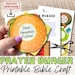 PRAYER BURGER Craft Activity for Kids. Bible Based Printable Prayer ...