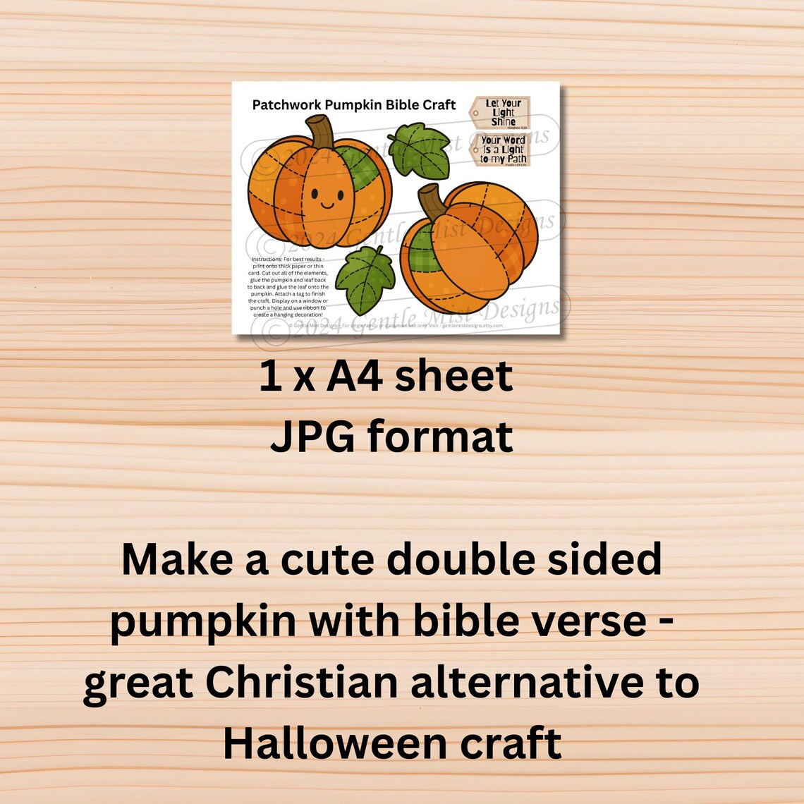 Let Your Light Shine Pumpkin Fall Printable Bible Verse Craft Activity ...