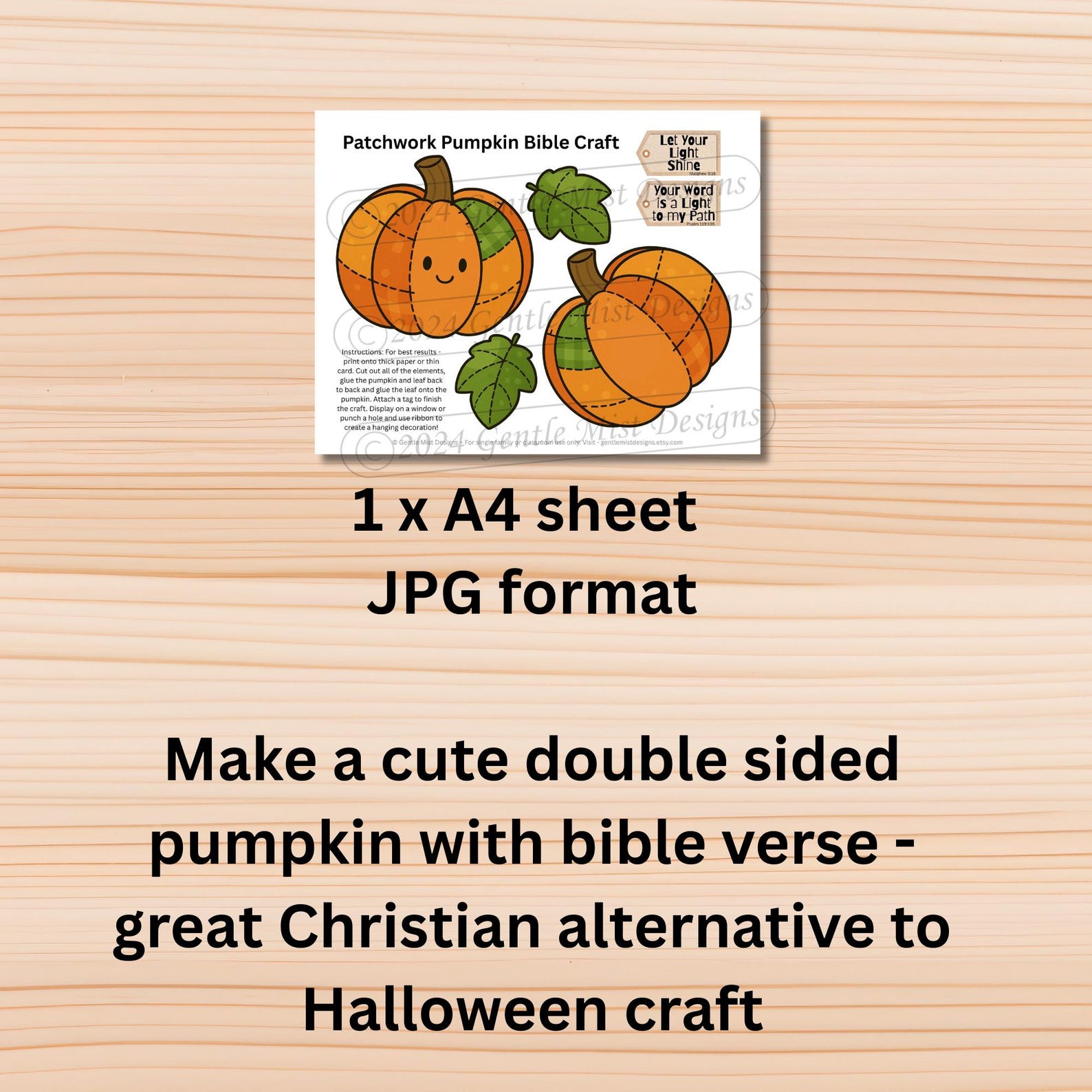 Let Your Light Shine Pumpkin Fall Printable Bible Verse Craft Activity ...