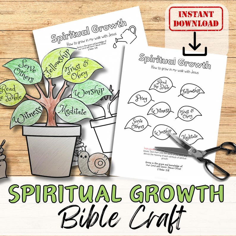 SPIRITUAL GROWTH Bible Paper Craft Activity for Kids. Sunday School ...