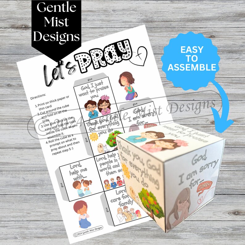 Prayer Cube Activity. How to Pray and Lords Prayer Colouring Sheet for ...