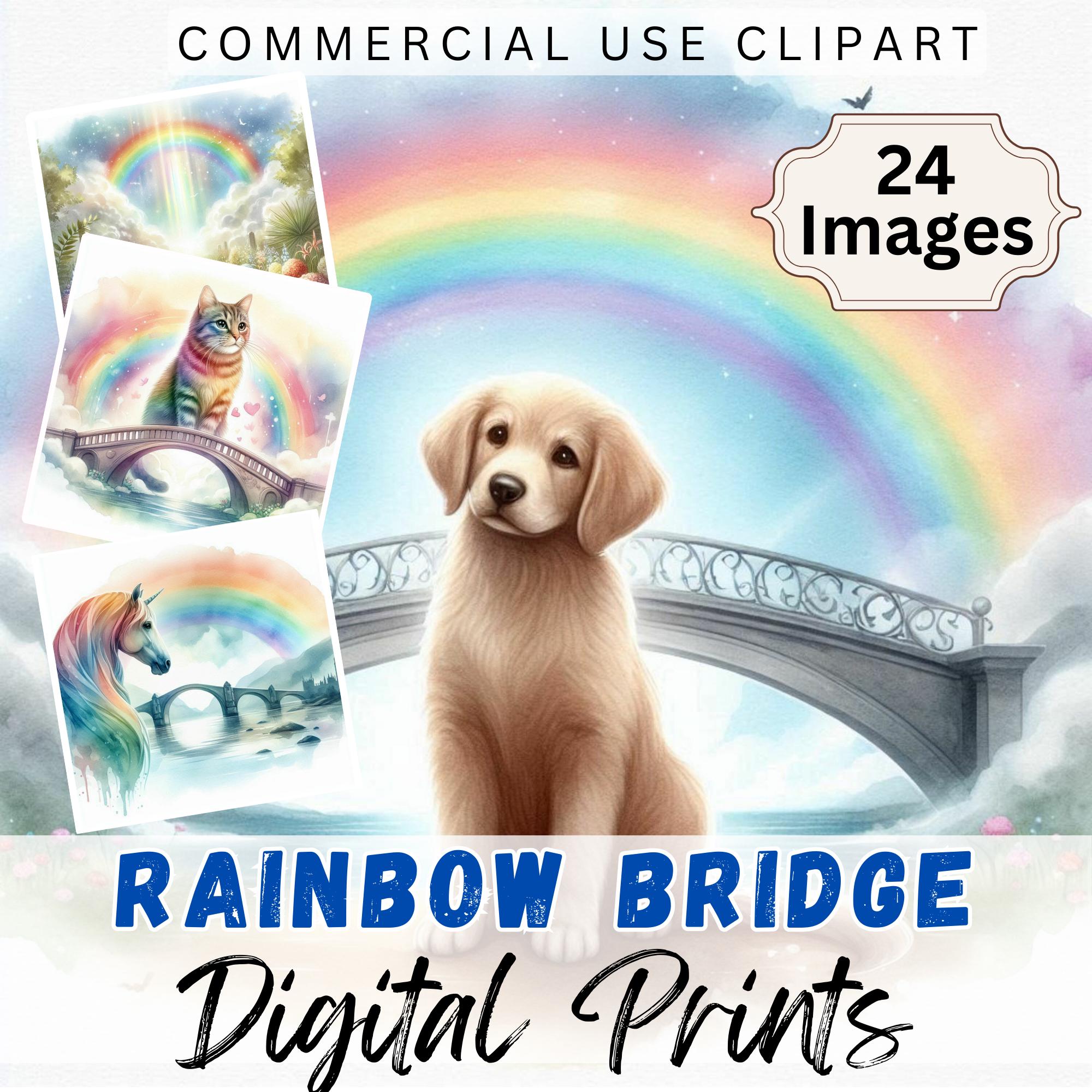 RAINBOW BRIDGE Digital Prints Clipart Images. Pet Loss Junk Journal ...