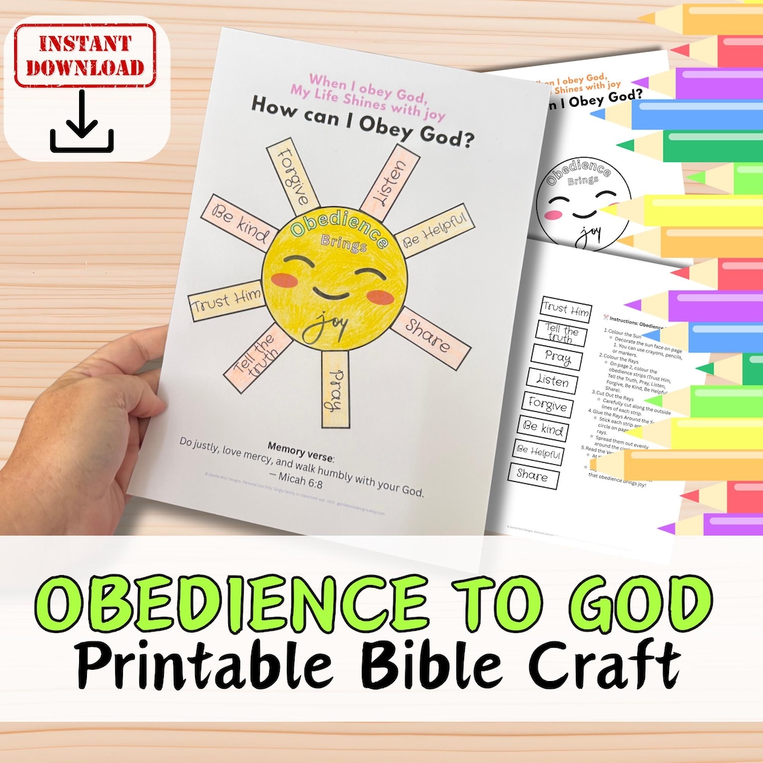 OBEDIENCE TO GOD Sun Cut & Paste Craft Activity for Kids - Sunday ...