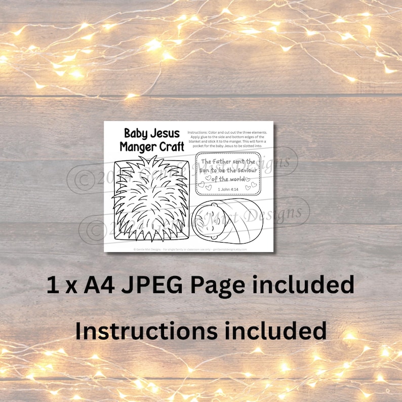 BABY JESUS in MANGER Christmas Nativity Craft Kit Activity for Kids (2 ...
