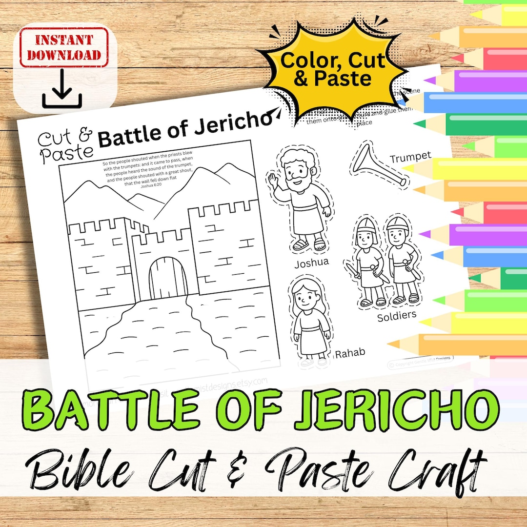 BATTLE of JERICHO Bible Paper Craft Activity for Kids. Printable DIY ...