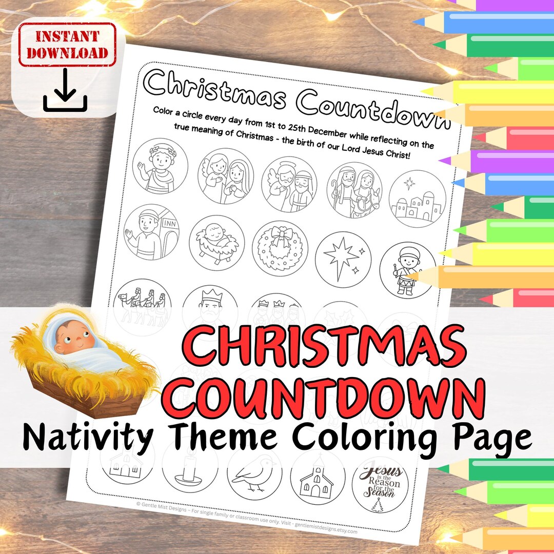 NATIVITY CHRISTMAS COUNTDOWN Diy Advent Calendar Activity for Kids ...