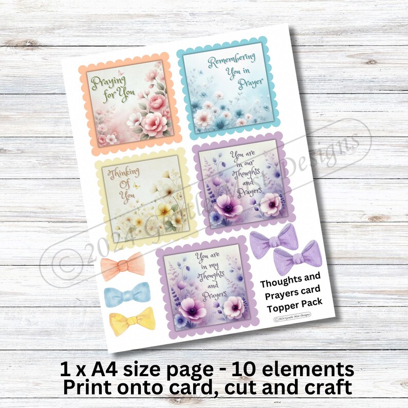 PRAYING FOR YOU Christian Card Toppers & Embellishments Printable ...