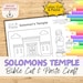 SOLOMON’S TEMPLE Bible Story Paper Craft Activity for Kids. Printable ...