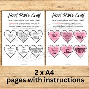 LOVE HEART Bible Verse 3D Hanging Decoration Paper Craft for Kids ...