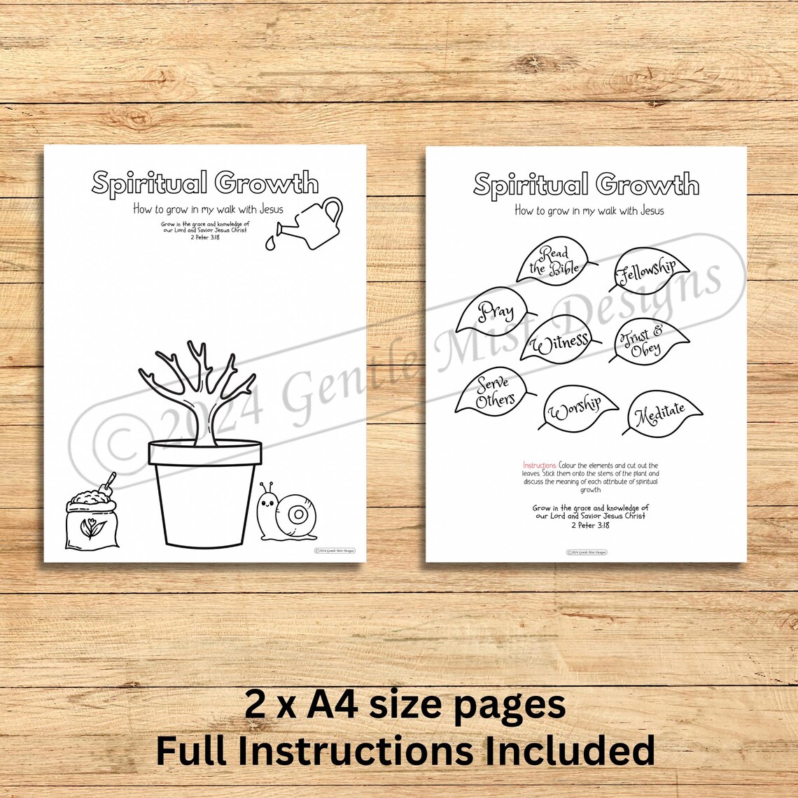 SPIRITUAL GROWTH Bible Paper Craft Activity for Kids. Sunday School ...