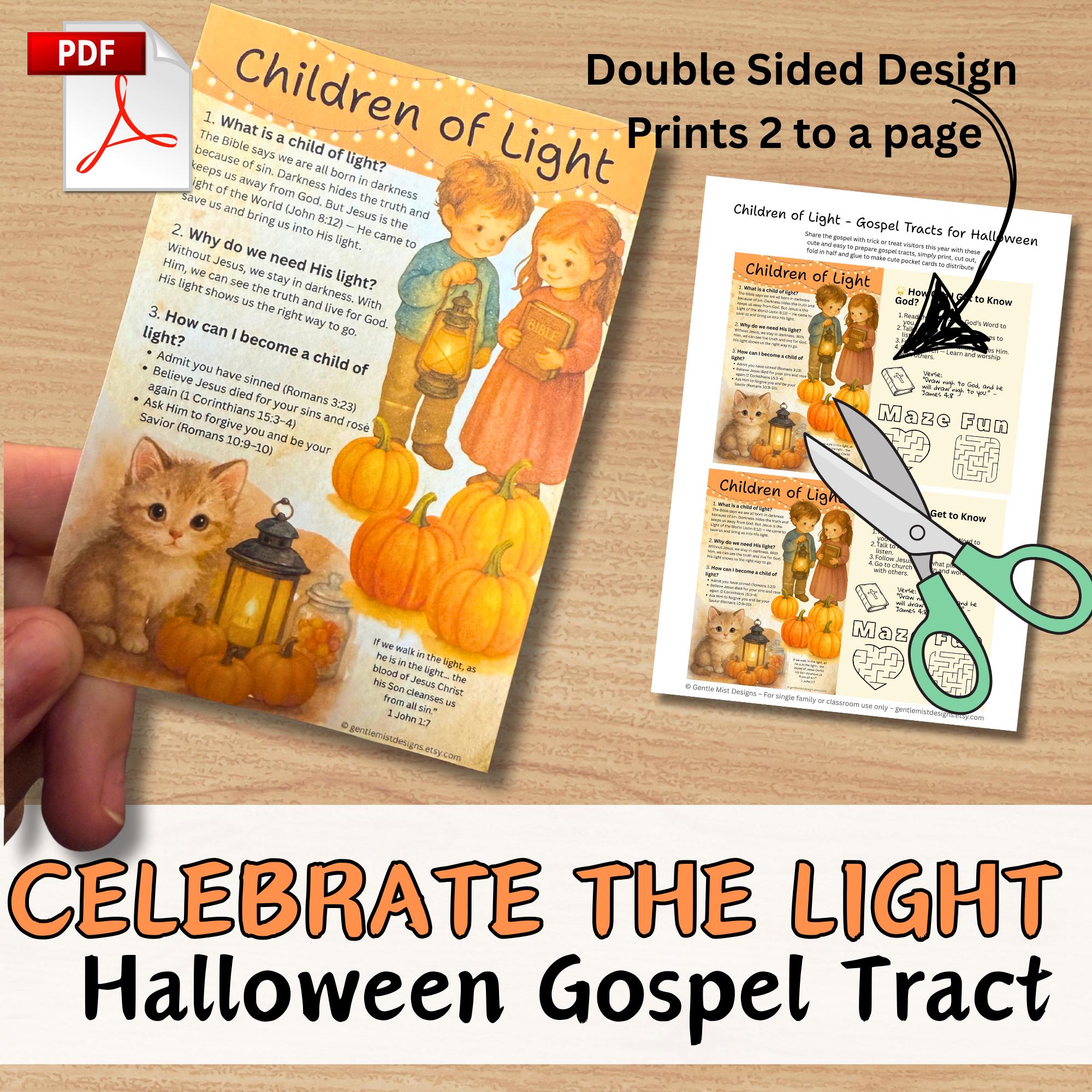 Children of Light Gospel Tract Printable | Christian Halloween Fall ...