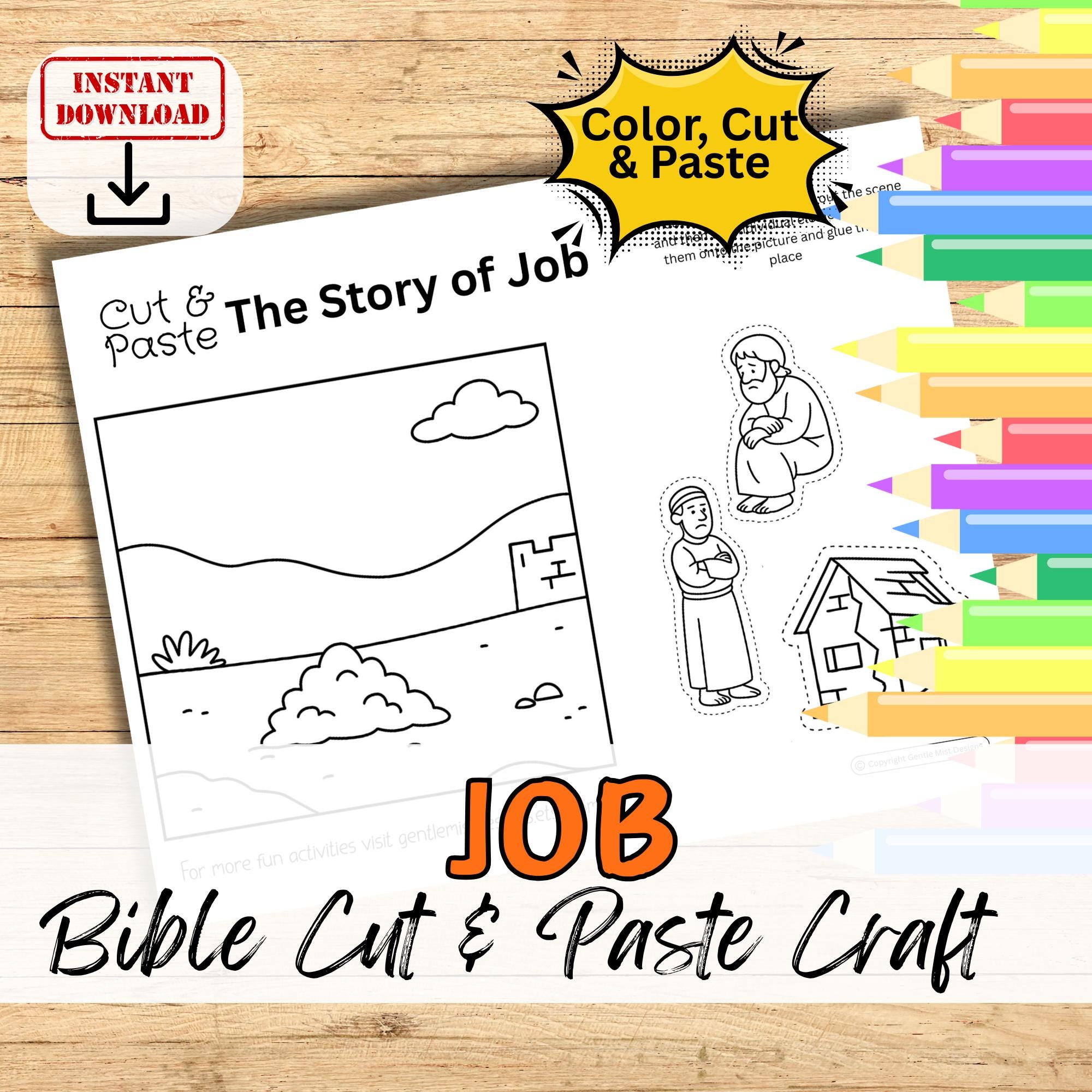 The Story of JOB Bible Paper Craft Activity for Kids. Printable DIY Cut ...