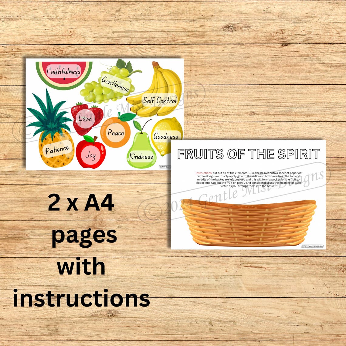 FRUIT of the SPIRIT Bible Craft Diy Activity for Kids. Sunday School ...