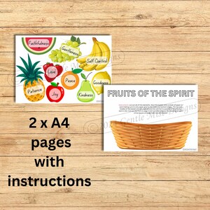 FRUIT of the SPIRIT Bible Craft Diy Activity for Kids. Sunday School ...