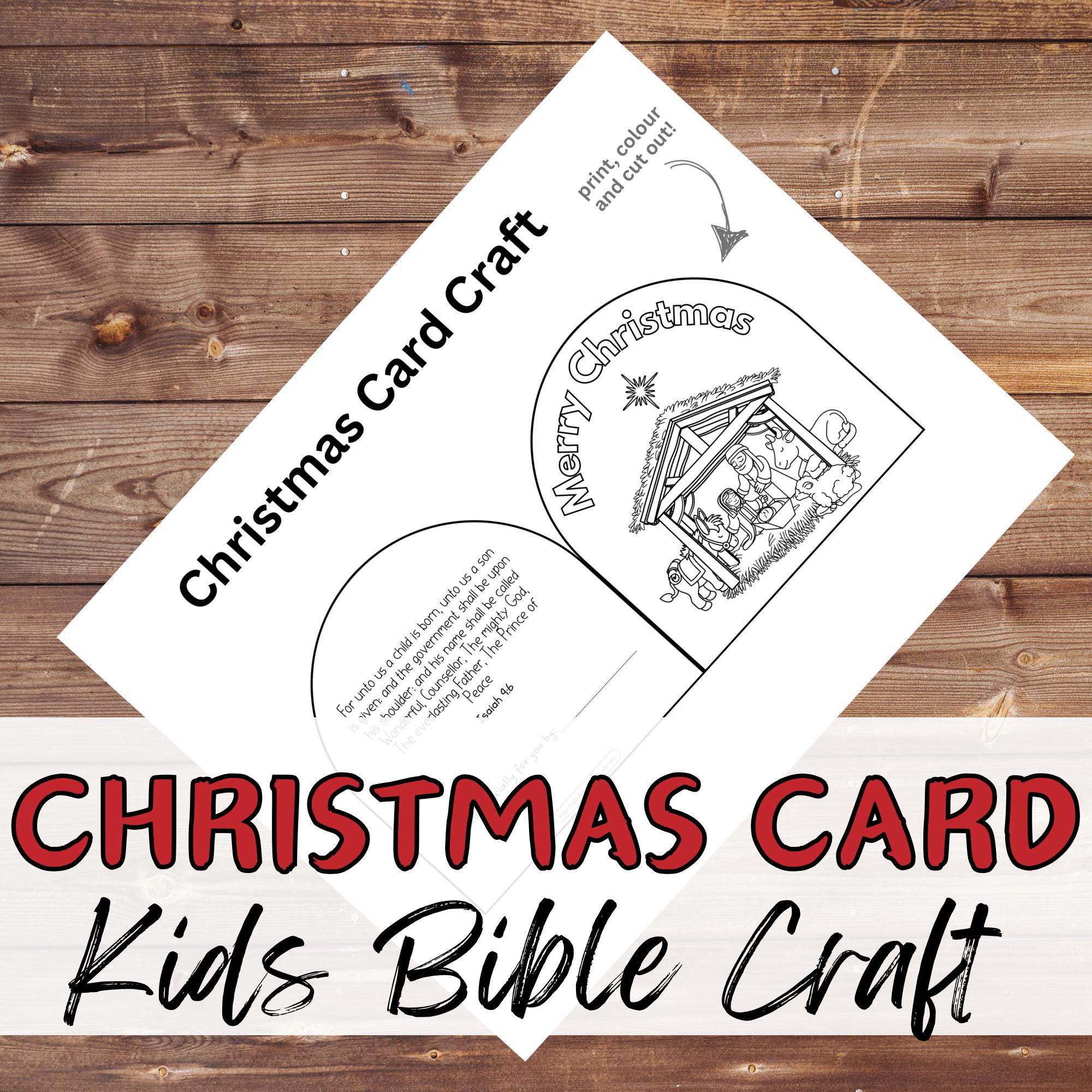 MINI CHRISTMAS CARD Craft Bible Verse Activity for Kids Christian ...