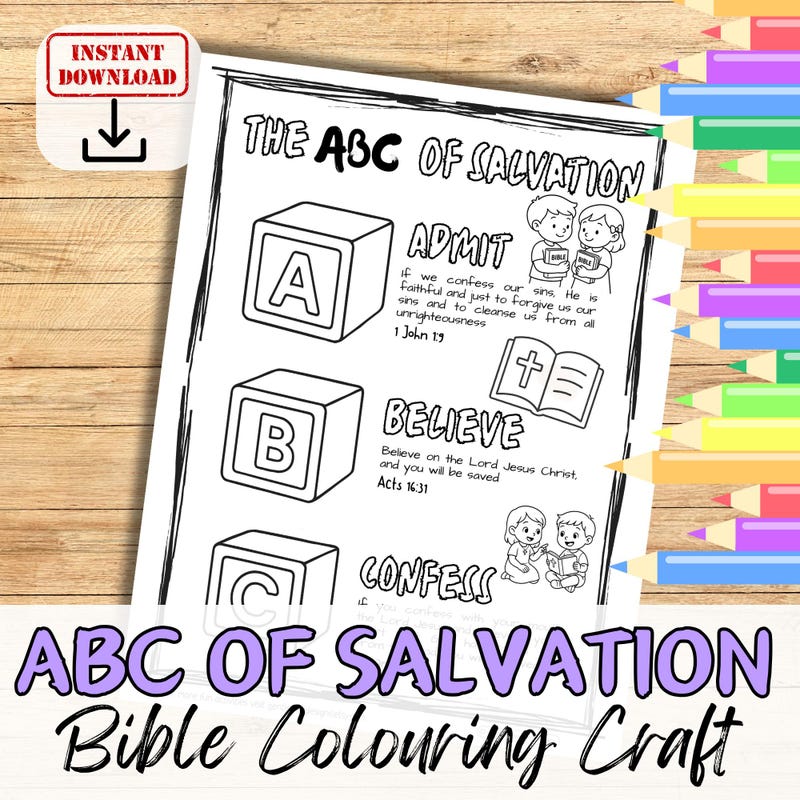 Christian Abc Coloring - Etsy