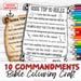 10 COMMANDMENTS SCROLL Bible Verse Colouring Sheet Activity Poster for ...