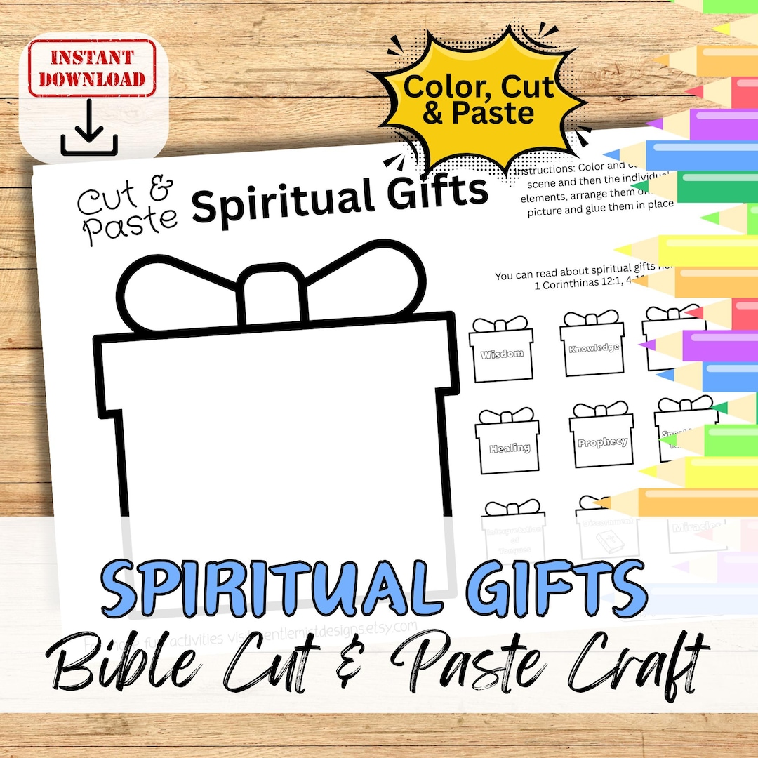 SPIRITUAL GIFTS Bible Cut & Paste Paper Craft Activity for Kids ...
