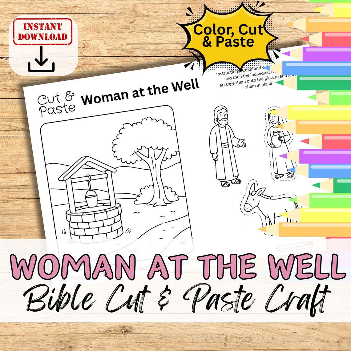 JESUS + the WOMAN at the WELL Bible Story Paper Craft Activity Kids ...