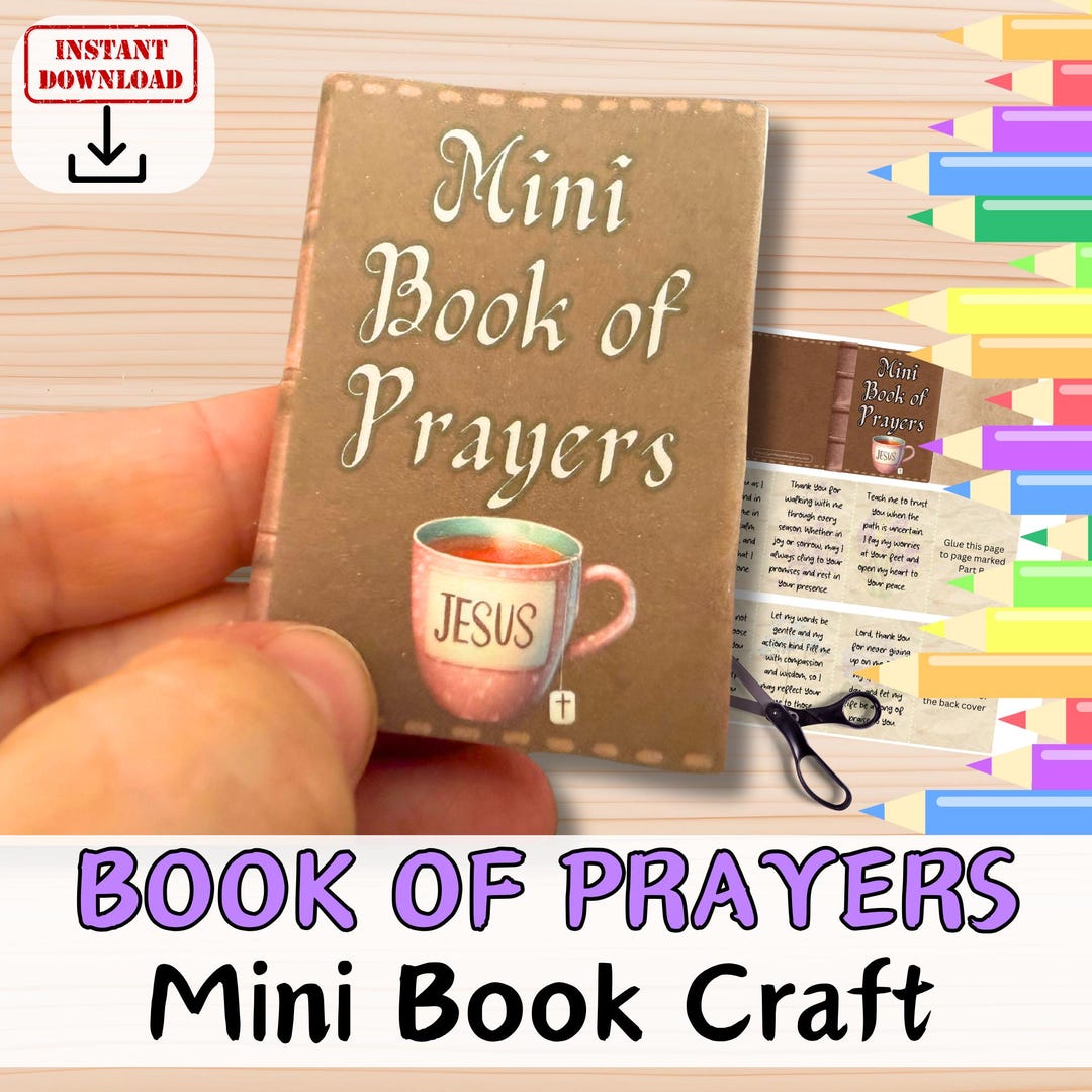 MINI BOOK of PRAYERS - Bible Craft Activity for Kids. Sunday School ...
