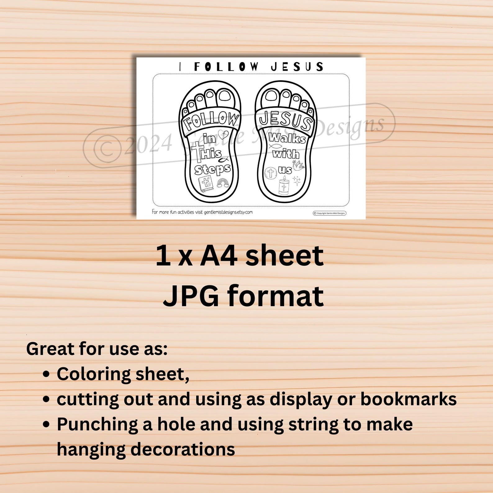FOLLOW JESUS - Sandals Coloring Page/cut Out Activity for Kids - Sunday ...