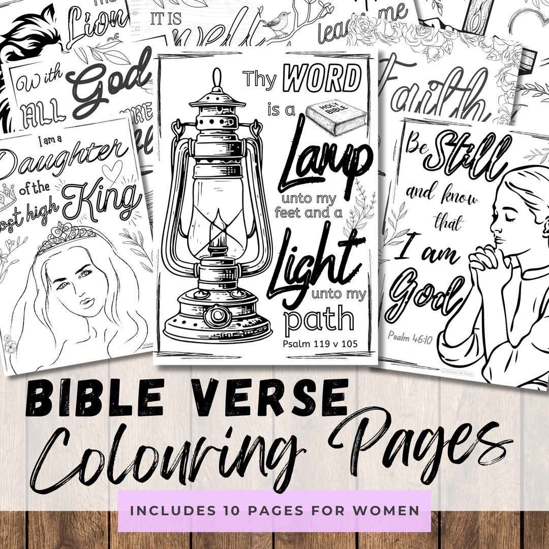 Bible Verse Colouring Pages for Women. Christian Faith Based PRINTABLE ...