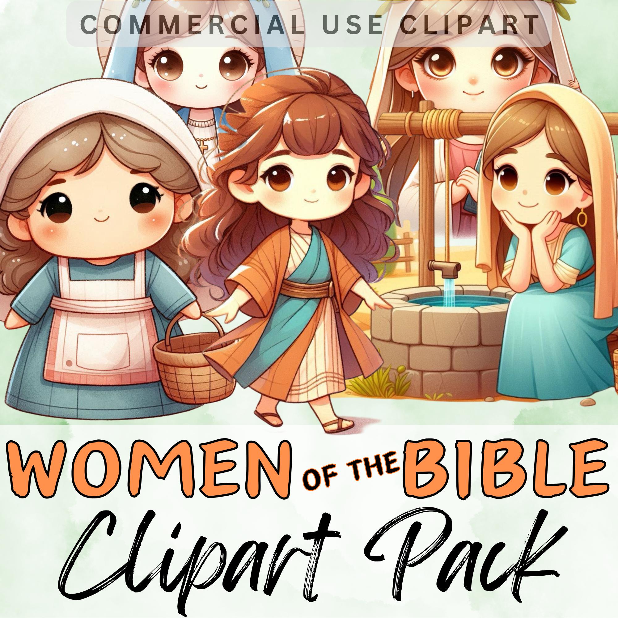 Cute WOMEN of the BIBLE Story CHARACTERS Clipart. Junk Journal ...