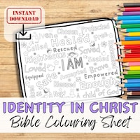 Printable Identity in Christ Coloring Wheel/ Printable Bible Activity ...
