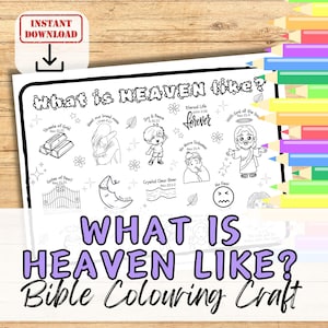 WHAT is HEAVEN LIKE? Coloring Sheet Activity for Kids, Youth. Sunday ...