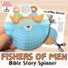 FISHERS OF MEN Bible Spinner Story Wheel Craft. Jesus & Miraculous Fish ...