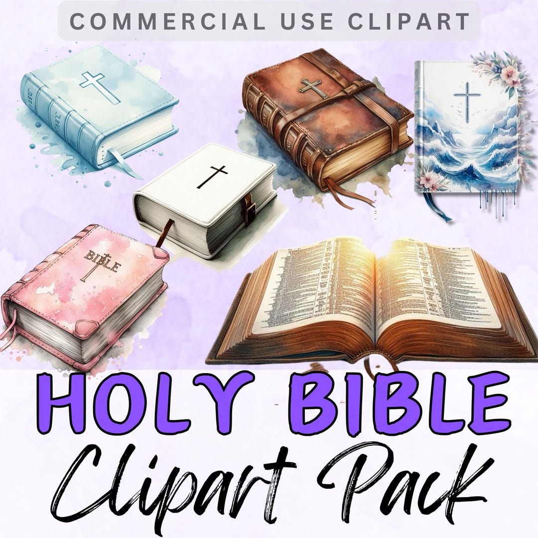 HOLY BIBLE Clipart. Scriptures Junk Journal Christian Books Graphics ...