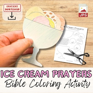 PRAYER ICE CREAM Coloring Craft Activity for Kids. Bible Based ...