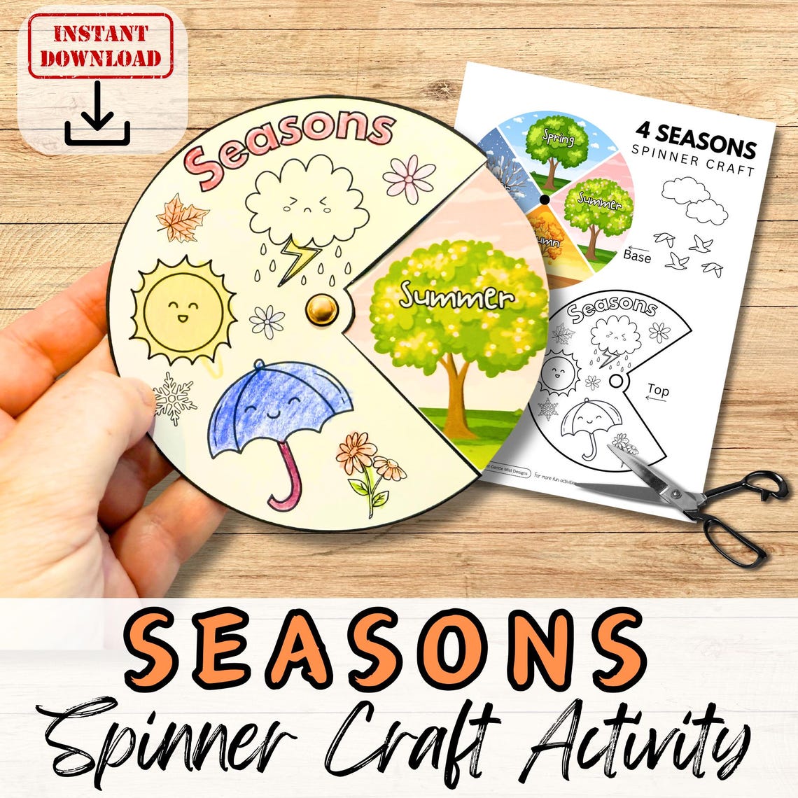 FOUR SEASONS Spinner Wheel Craft Activity Educational Weather Science ...
